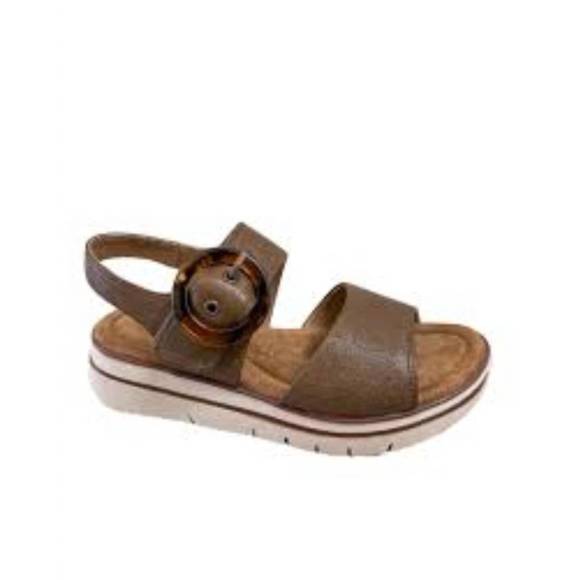 Salvia | Shoes | New Salvia Womens Arlo Low Wedge Sandal In Nuthatch ...